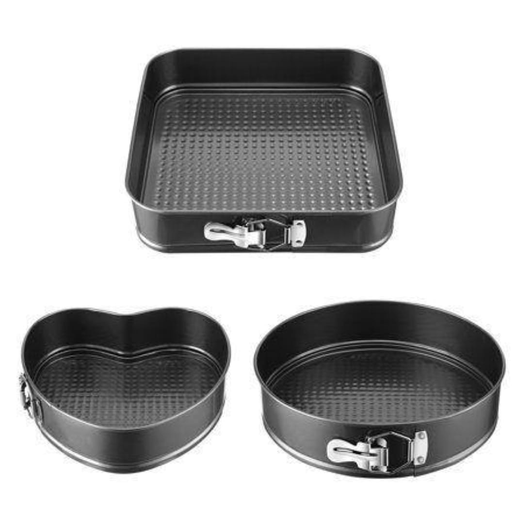 Set 3 tavi pentru tort antiaderente,teflonate, rotunda, inima, patrata ...